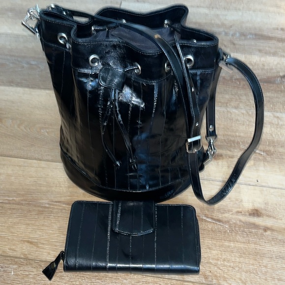 unbranded | Bags | Eel Skin Bucket Vintage Bag And Wallet | Poshmark